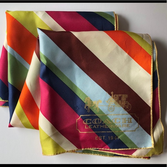 Coach | Accessories | Vintage Silk Coach Scarf | Poshmark